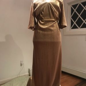 Invicta | Dresses | Nwt Invicta Gold Cold Shoulder Gown | Poshmark